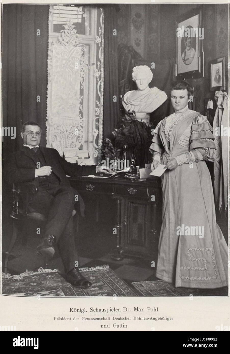 Deutsch: Max Pohl (1855-1935), österreichischer Schauspieler. 1905 263 Max Pohl u Gattin ...