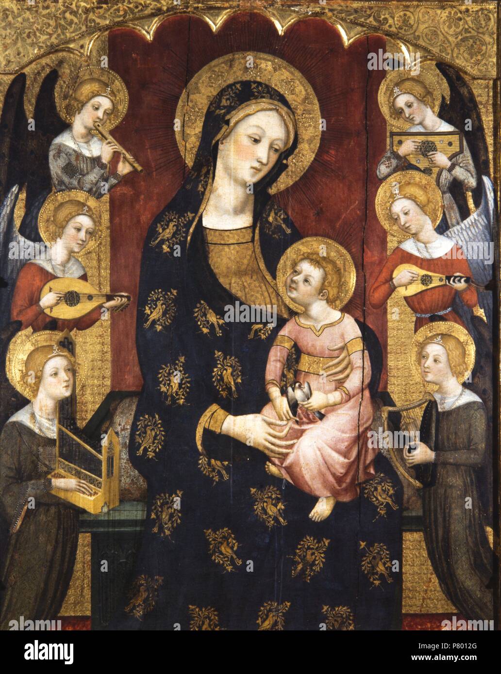 Altarpiece of the Virgin of the Angels, circa 1385. Central compartment ...