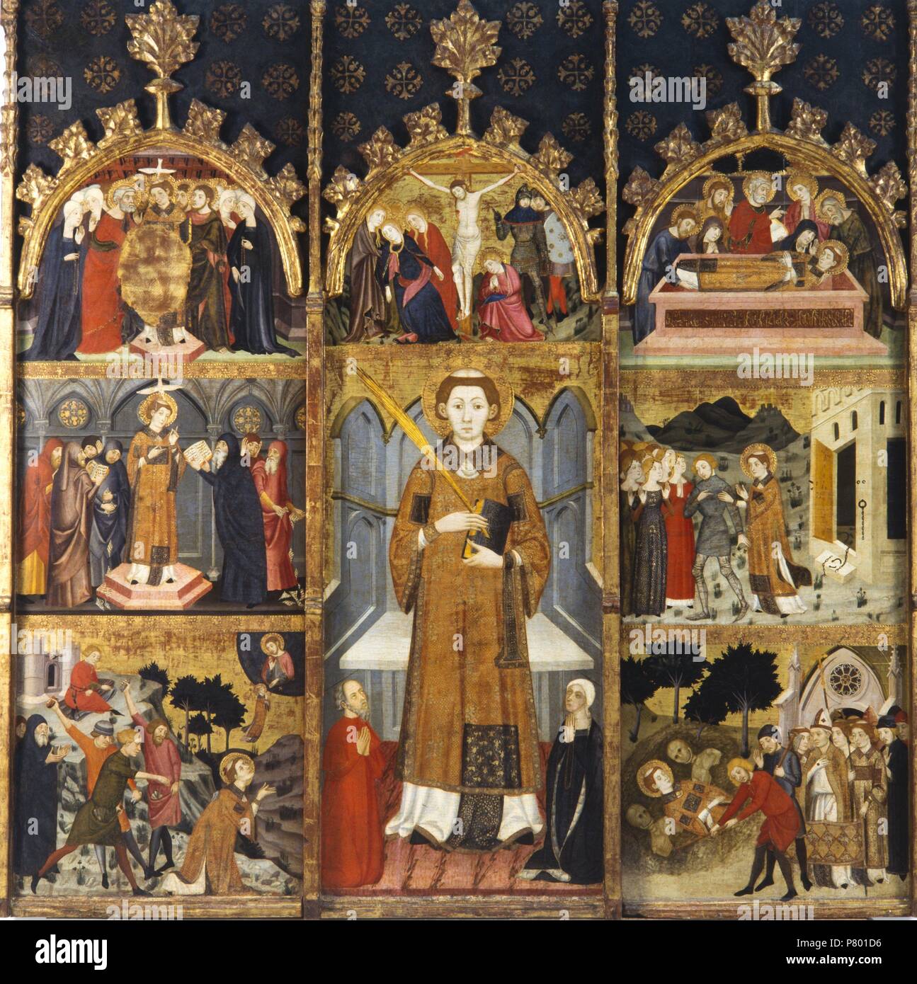 Altarpiece of Saint Stephen, circa 1385. Tempera, gold leaf and metal ...