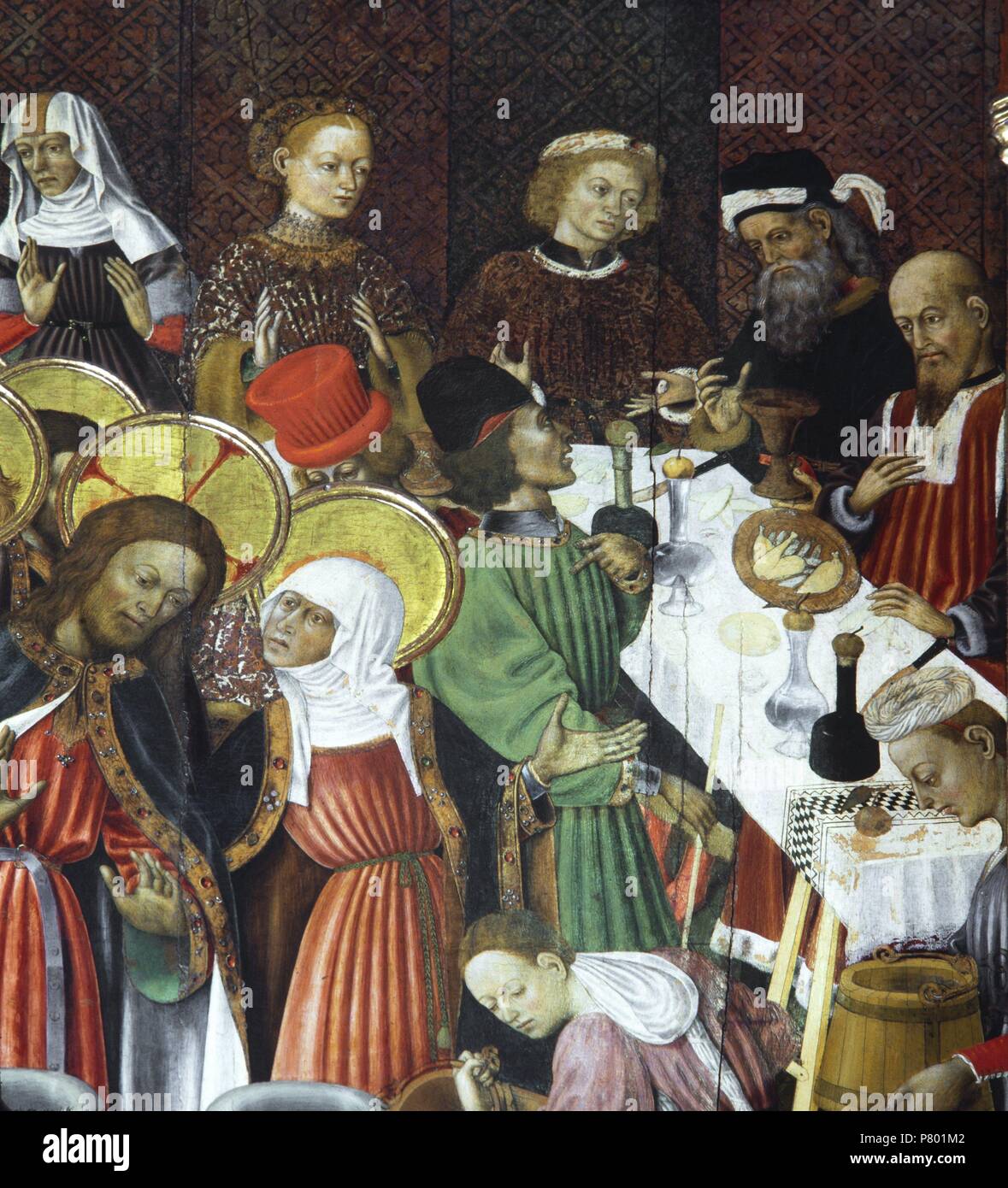 Retablo de la Transfiguración, 1445-1452. Detalle de la boda de Caná ...