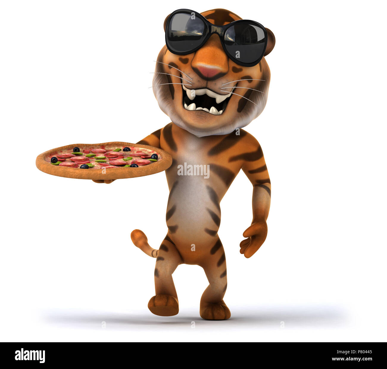 Cute tiger cartoon roaring Cut Out Stock Images & Pictures - Alamy