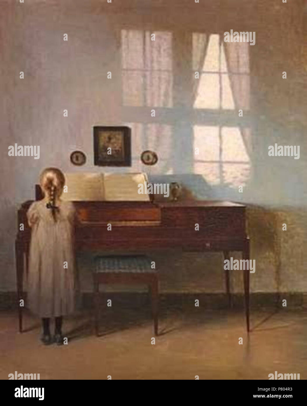 English: Girl at the piano . circa 1900 309 Peter Vilhelm Ilsted ...