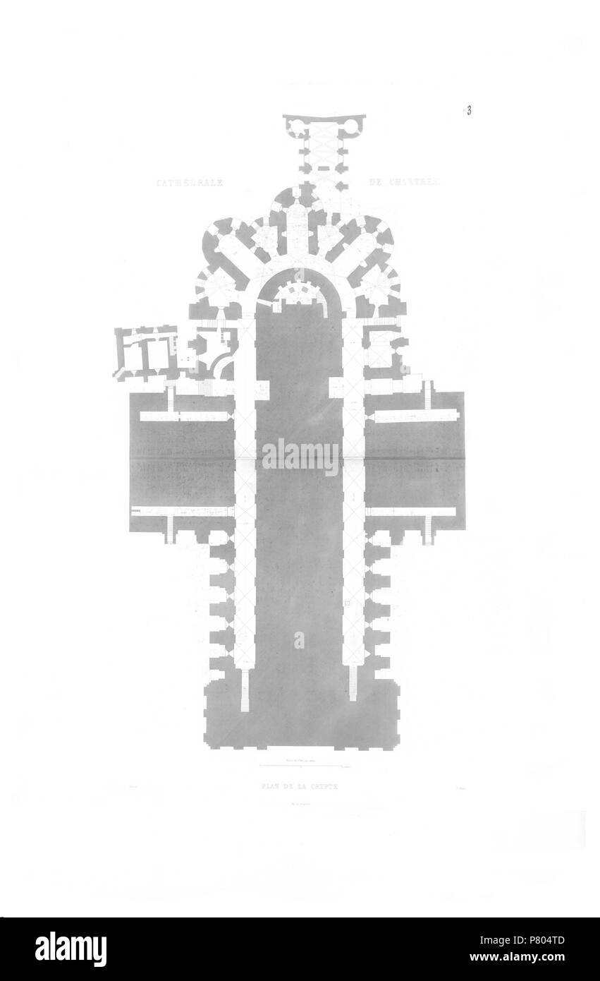 Français : Monographie de la cathédrale de Chartres. Atlas. Planche n°3 ...