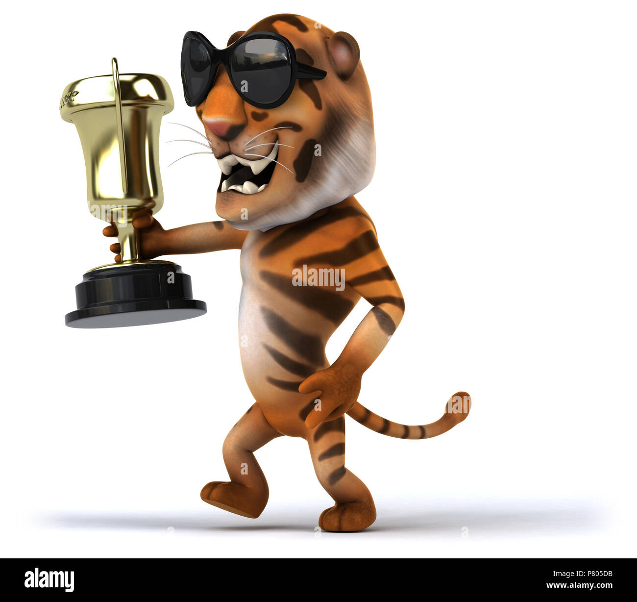 Cute tiger cartoon roaring Cut Out Stock Images & Pictures - Alamy
