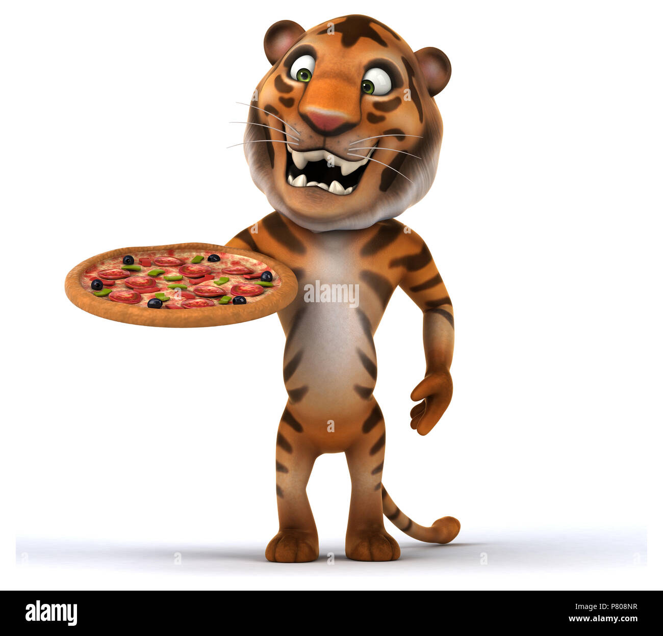Cute tiger cartoon roaring Cut Out Stock Images & Pictures - Alamy