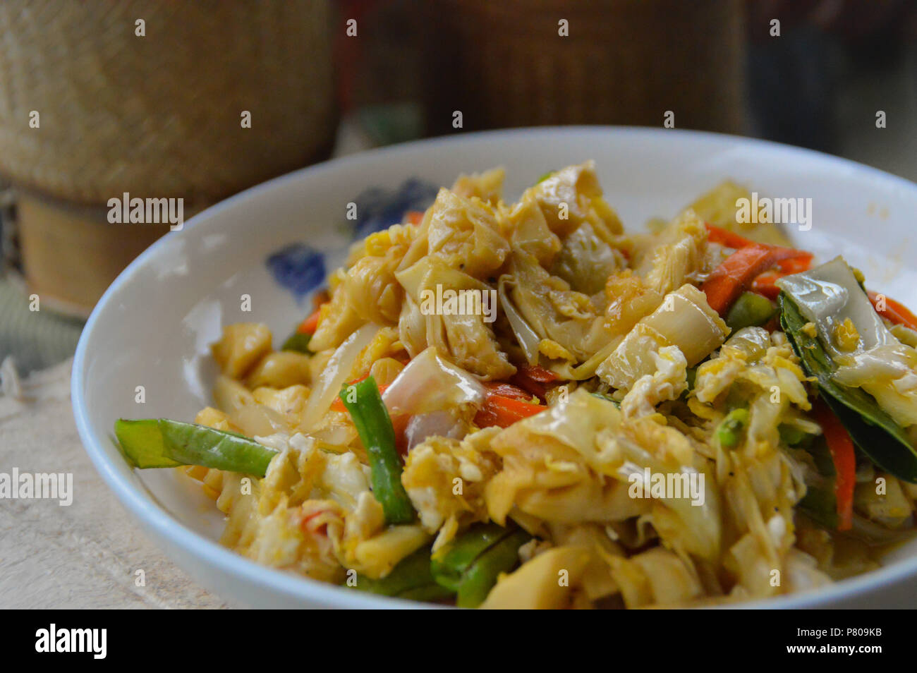 Stir fried bamboo shoots with pork or Koua Naw Mai, authentic ...