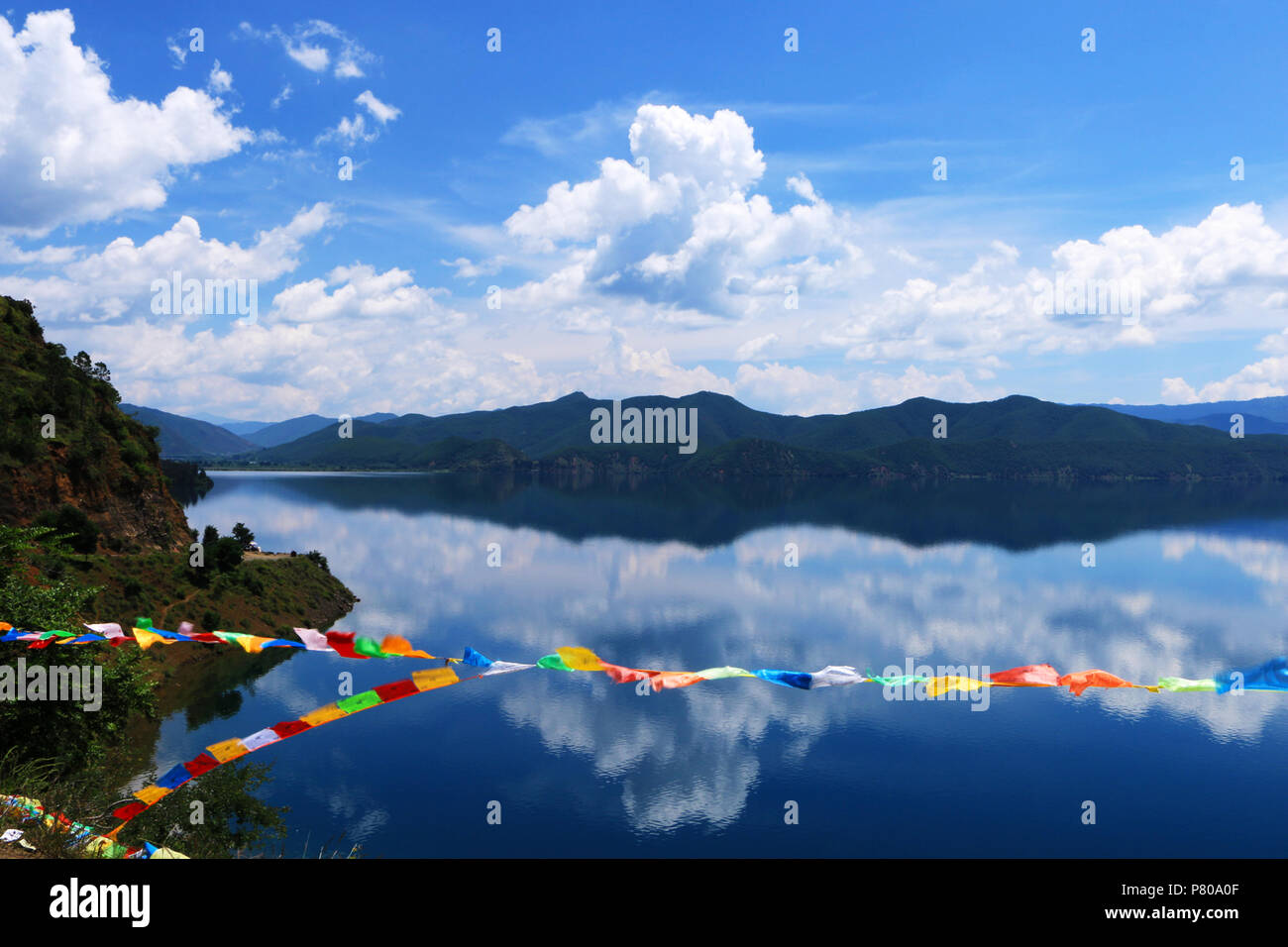 Scenery of lugu lake in lijiang, yunnan, China Stock Photo - Alamy