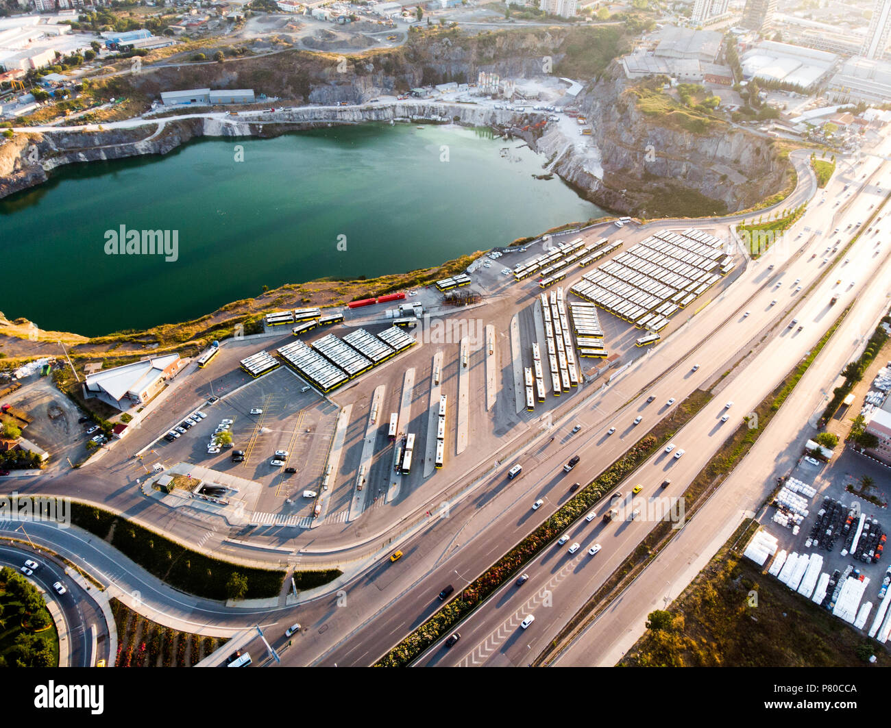 Bus terminal top view hi-res stock photography and images - Alamy