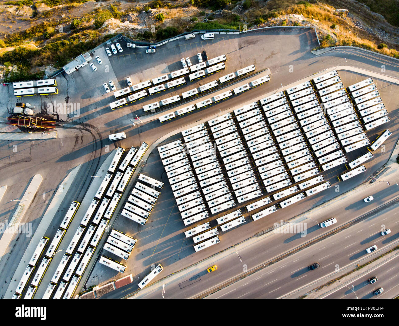 Bus terminal top view hi-res stock photography and images - Alamy
