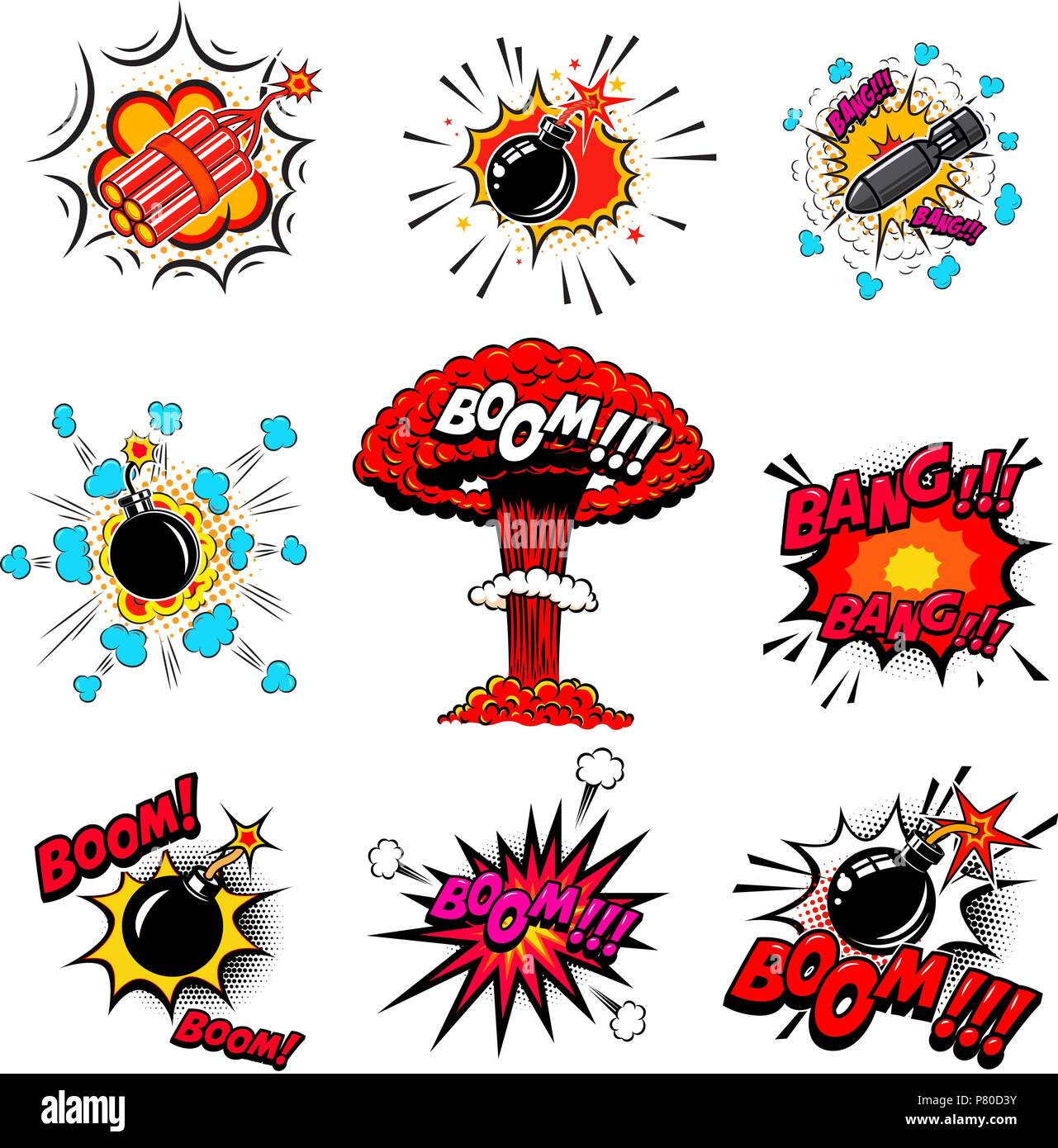 Dynamite design template set hi-res stock photography and images - Alamy