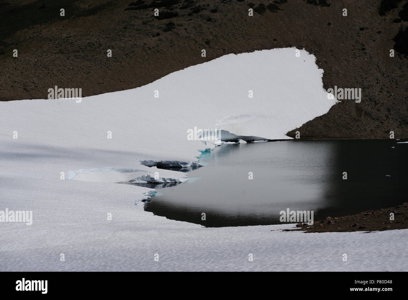 Snow on Frozen Lake Stock Photo - Alamy