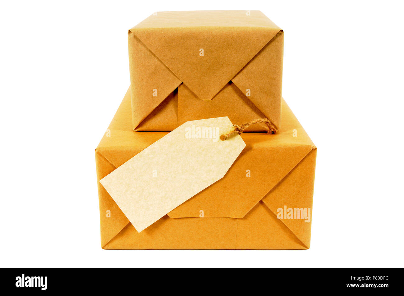 Stack brown paper packages hi-res stock photography and images - Alamy