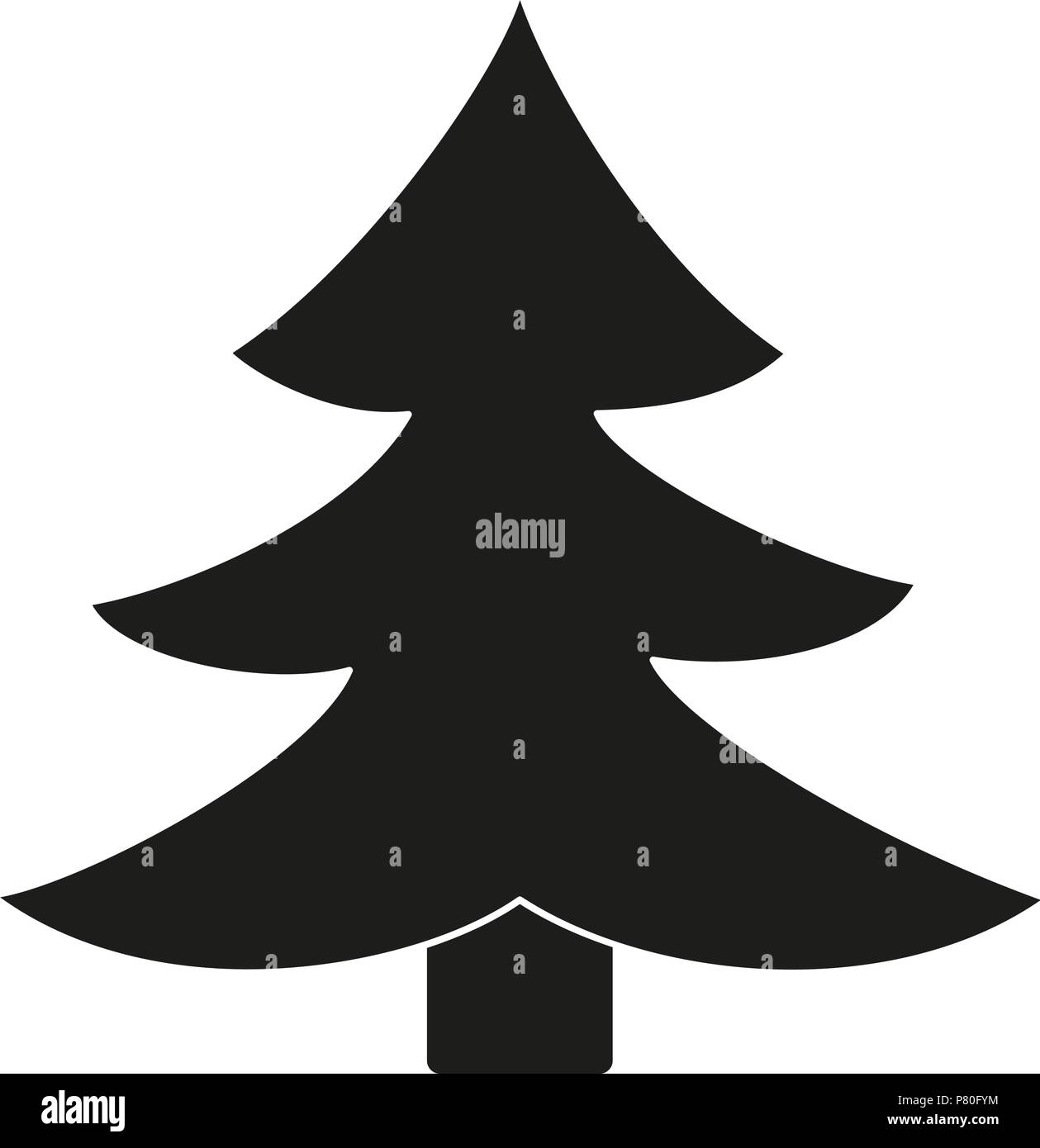 Black and white fir tree silhouette Stock Vector Image & Art - Alamy