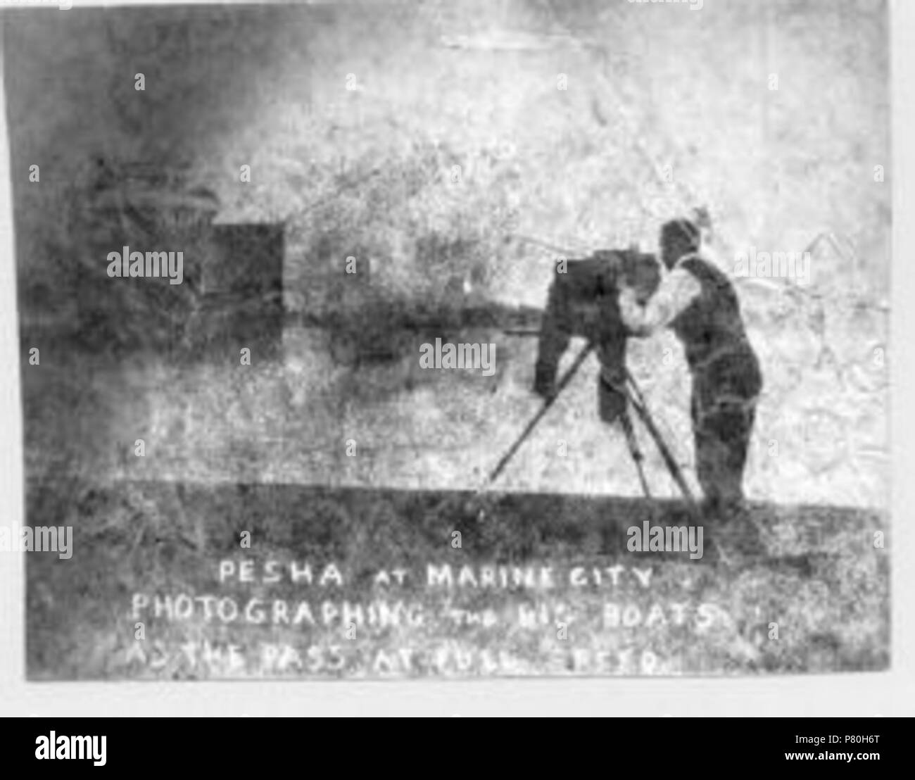 English: Only known photo of Louis Pesha. He is shown photographing a ...