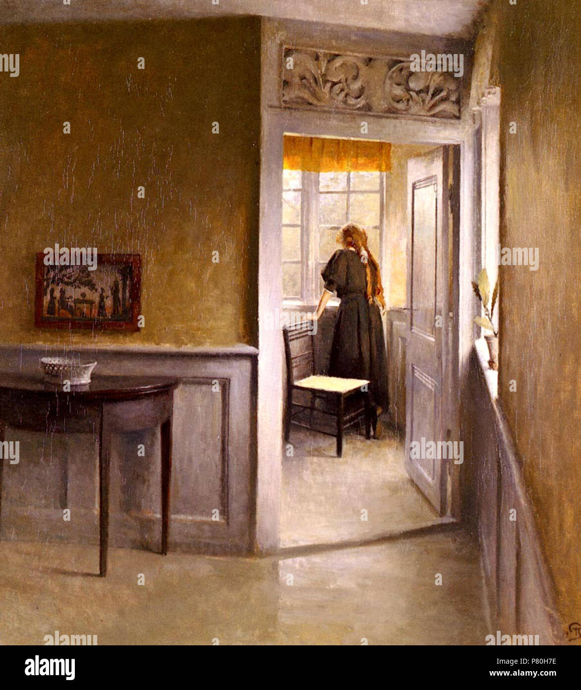 English: Looking out the window . 1908 309 Peter Vilhelm Ilsted (Danish ...