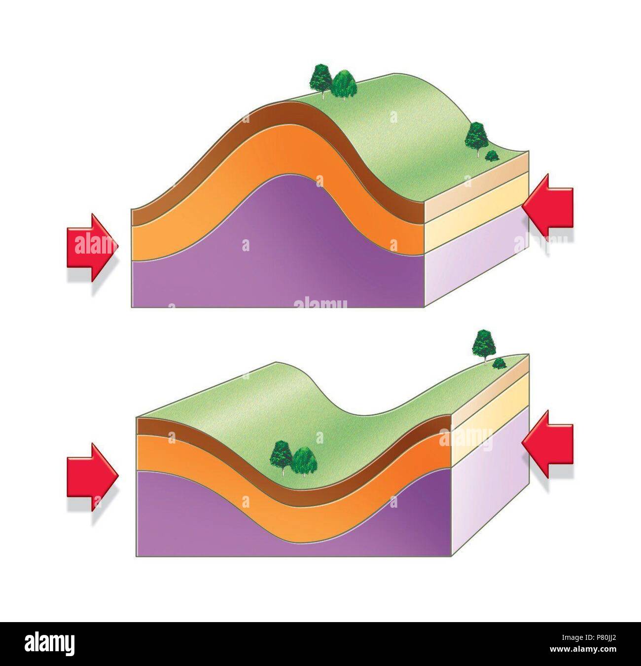 Types of geological folds Stock Photo - Alamy