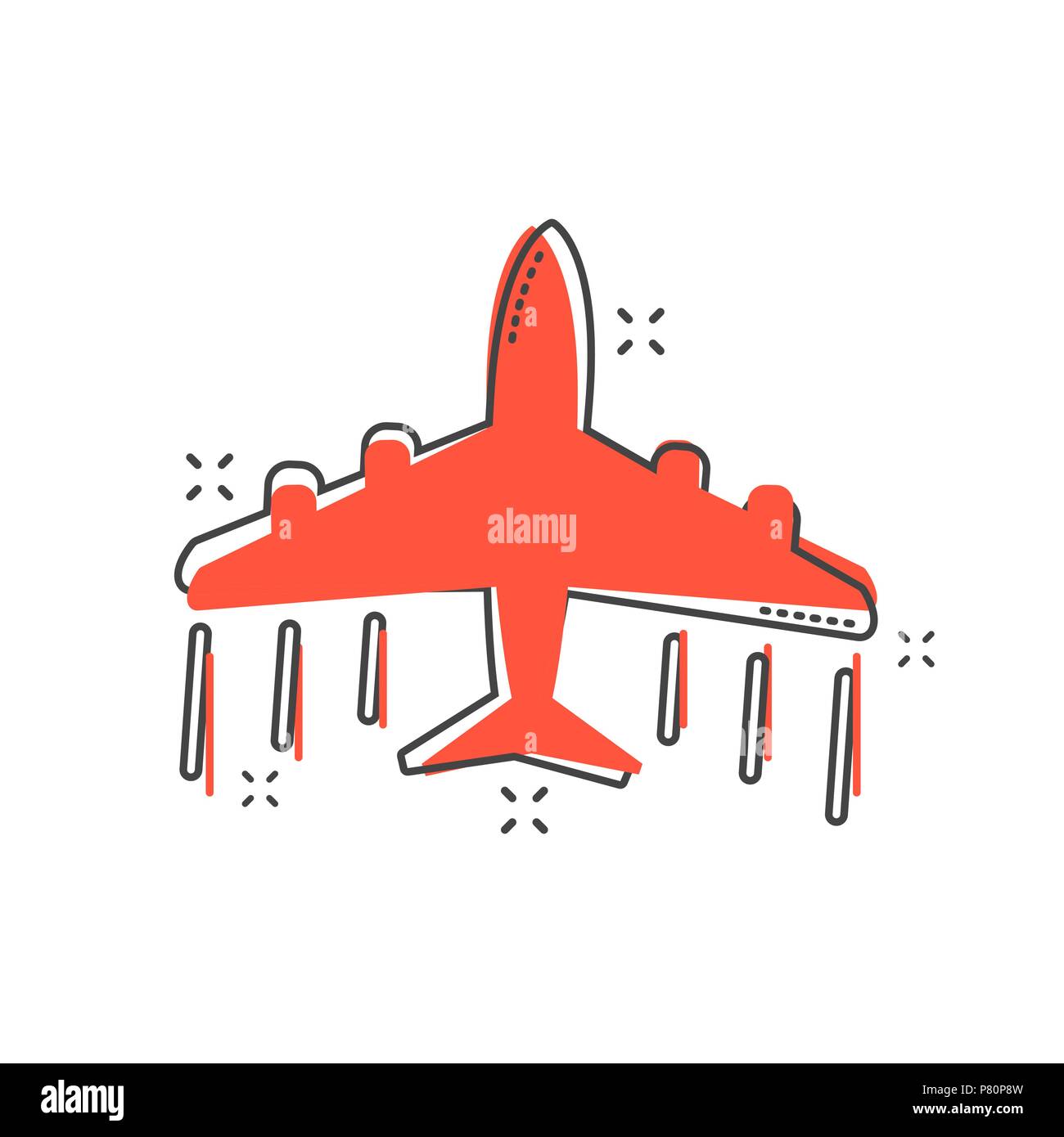 Cartoon airplane icon in comic style. Plane illustration pictogram ...