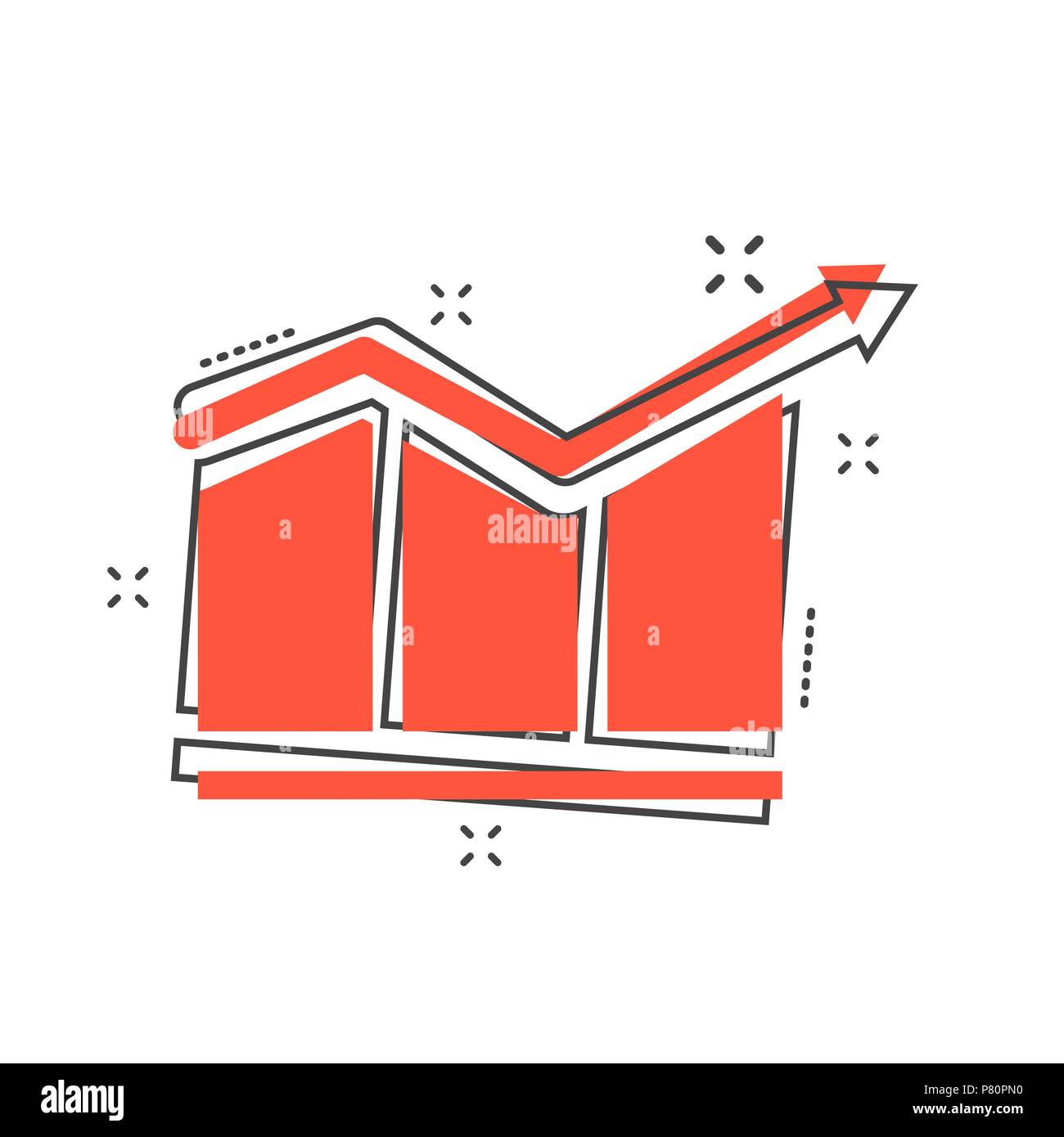 Cartoon chart icon in comic style. Graph illustration pictogram ...