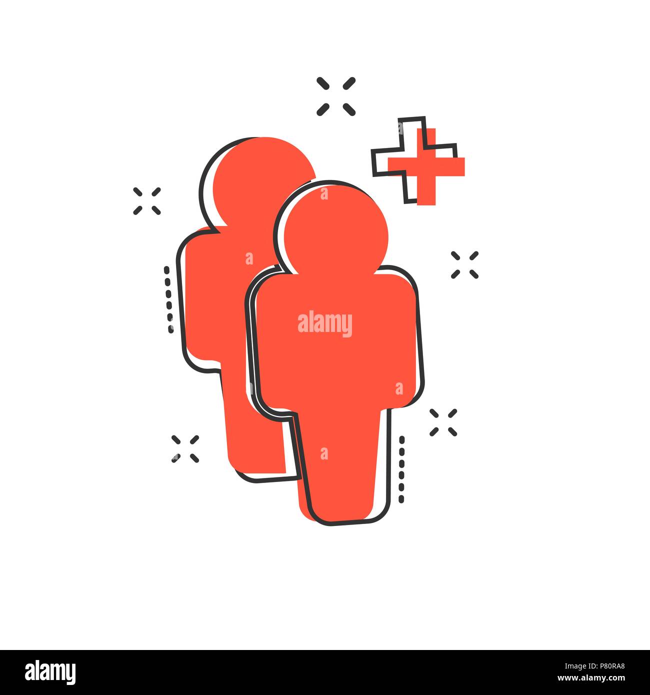 Cartoon people icon in comic style. People illustration pictogram ...