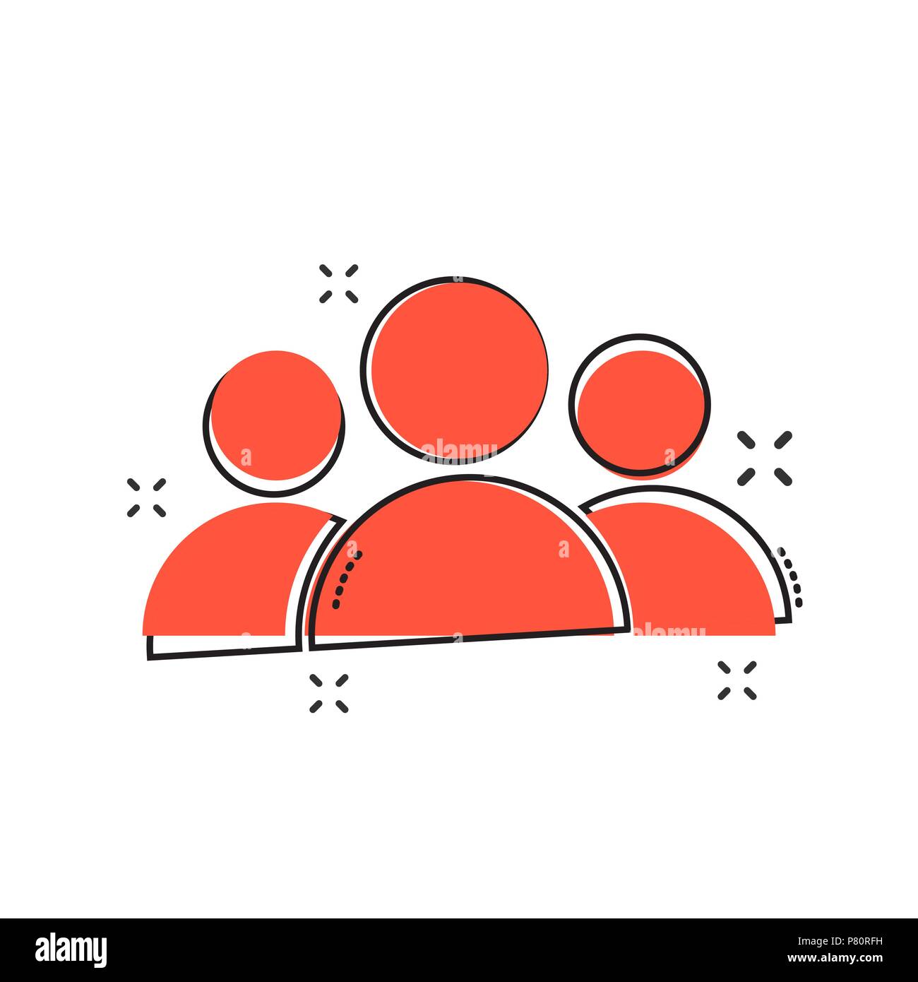 Cartoon people icon in comic style. People illustration pictogram ...