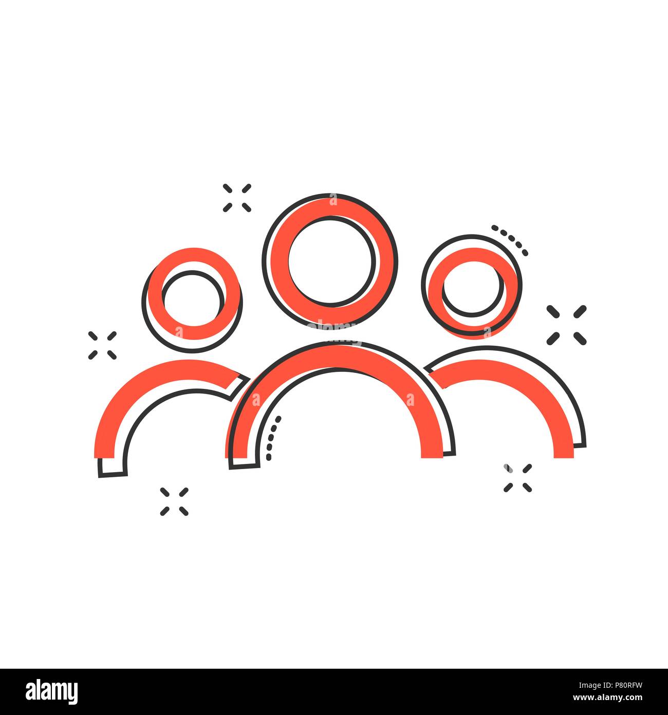 Cartoon people icon in comic style. People illustration pictogram ...