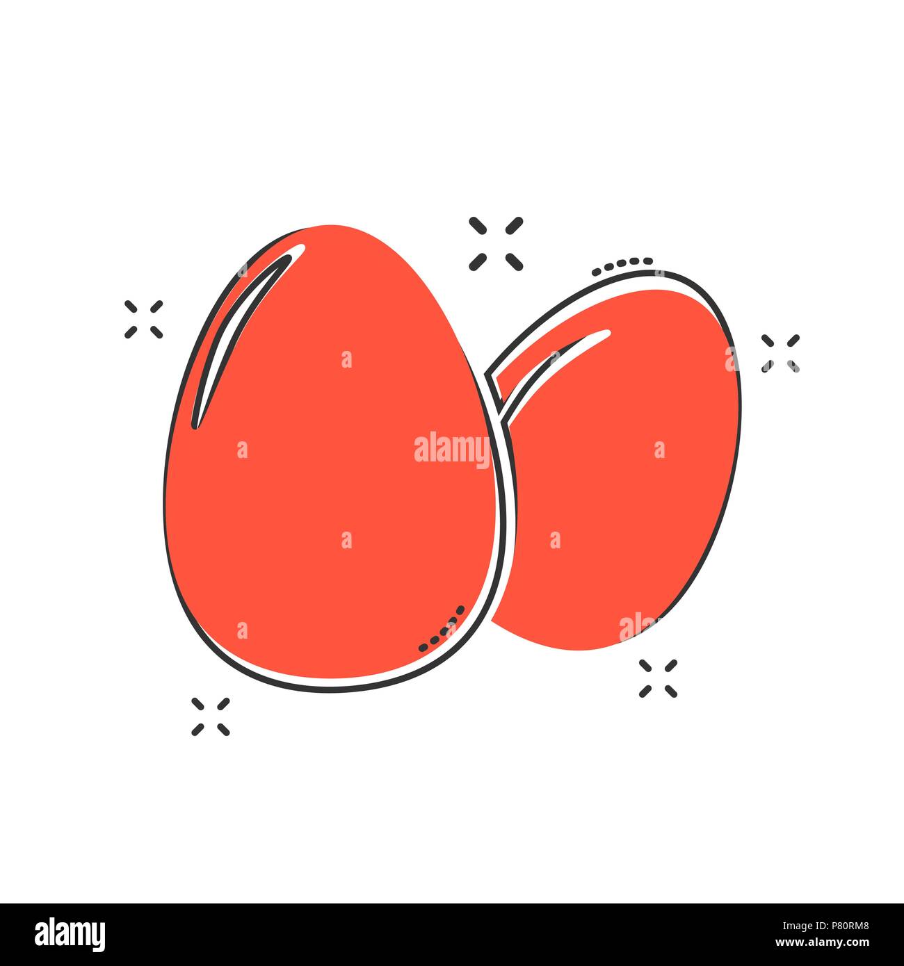 Cartoon egg icon in comic style. Eggshell sign illustration pictogram ...