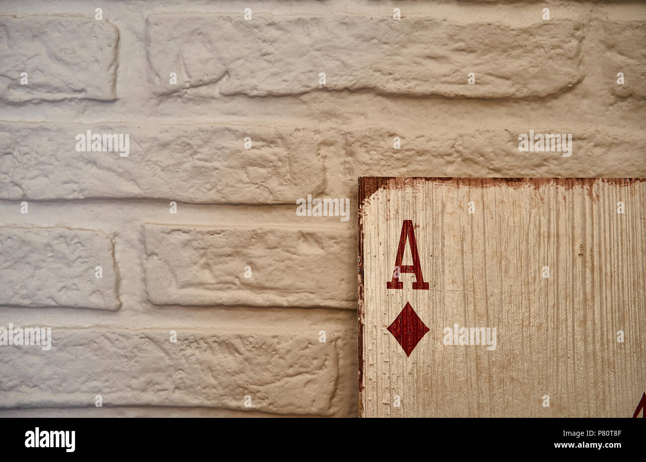 Wooden playing cards aces for decoration Stock Photo - Alamy