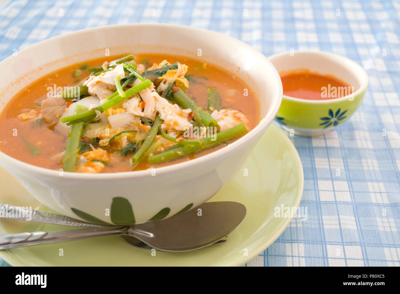 Suki Seafood on table in Thailand Stock Photo - Alamy