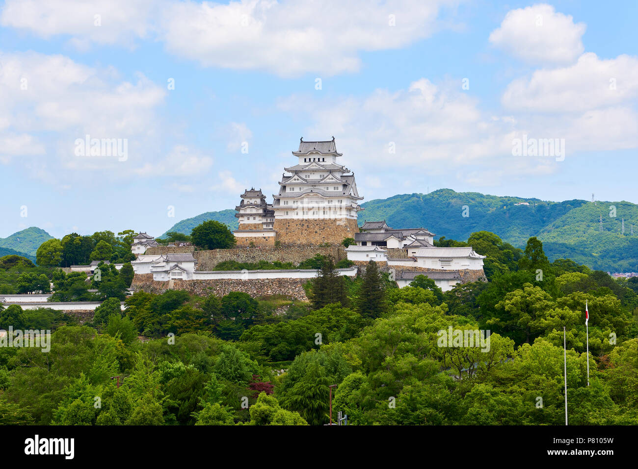 Himeji Castle seen from Otemae Park in Hyogo Prefecture, Japan Stock ...