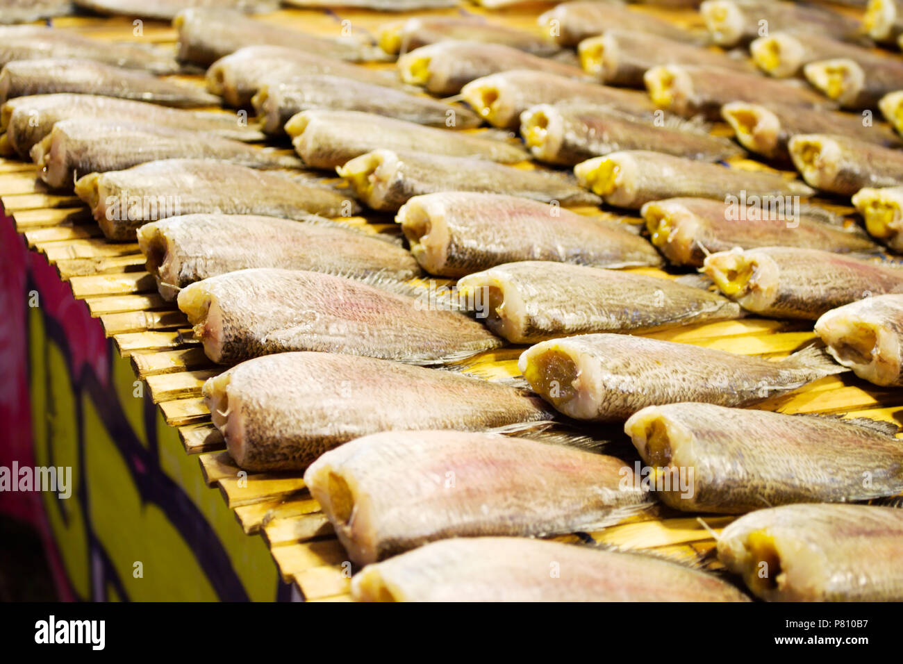Dried fish was placed in the market Stock Photo - Alamy