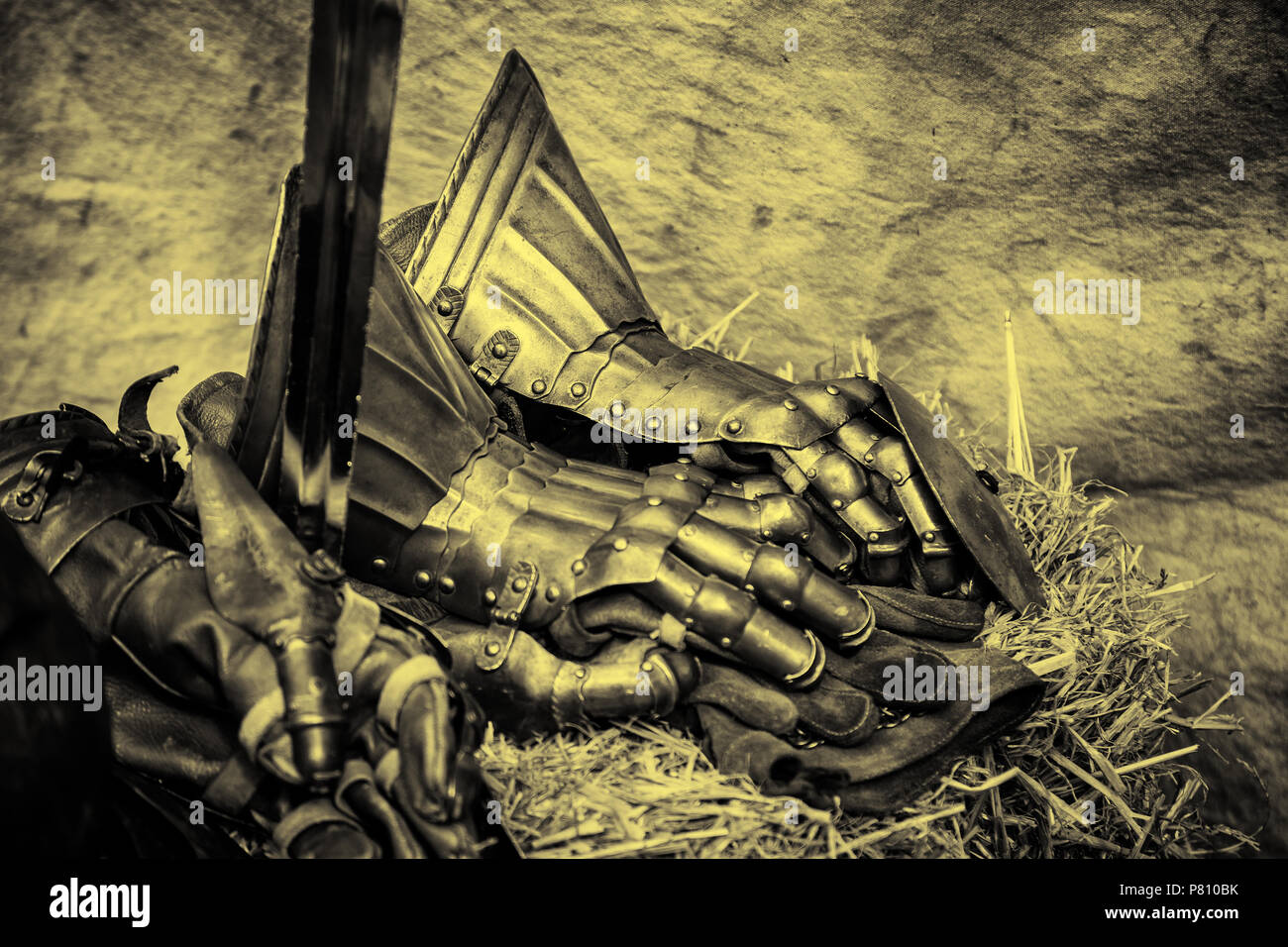 Medieval armor glove, detail of protection, ancient history Stock Photo ...