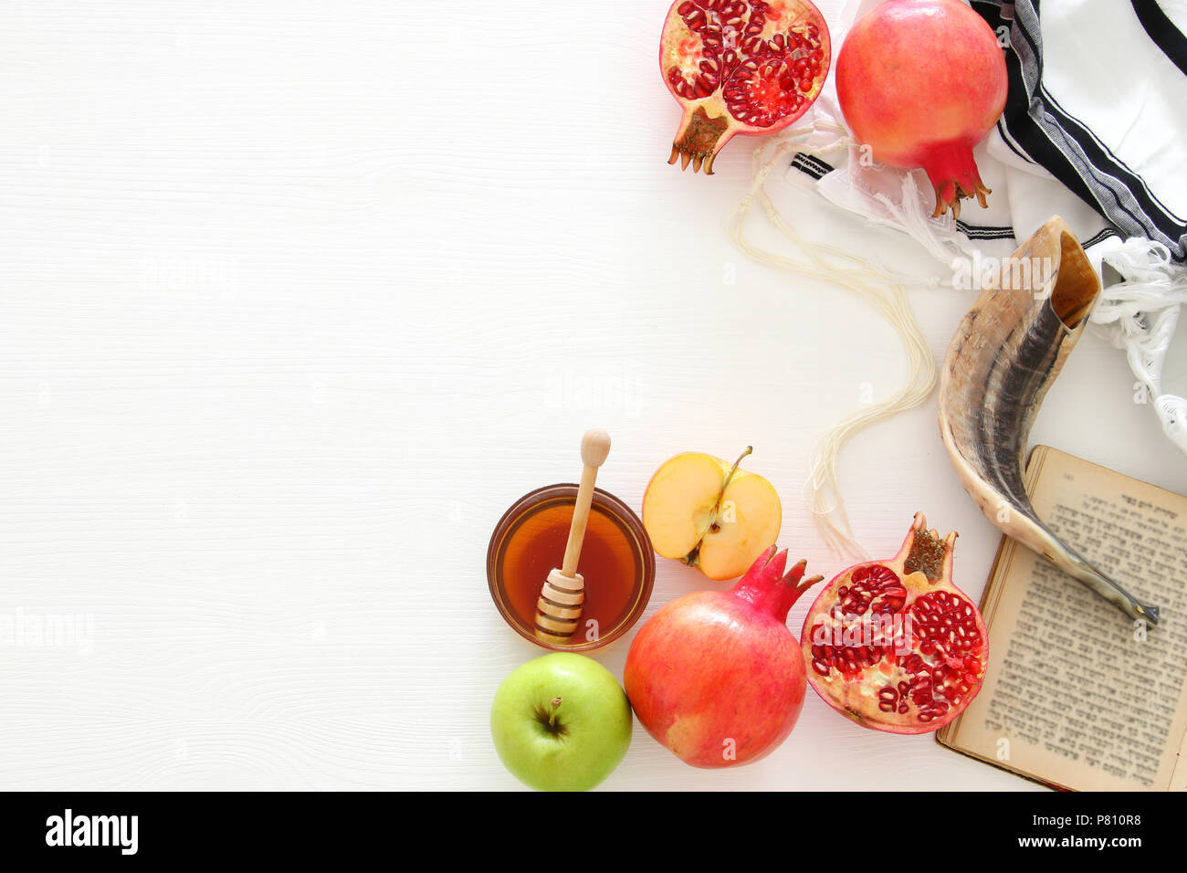 Rosh hashanah (jewish New Year holiday) concept. Traditional symbols Stock Photo - Alamy
