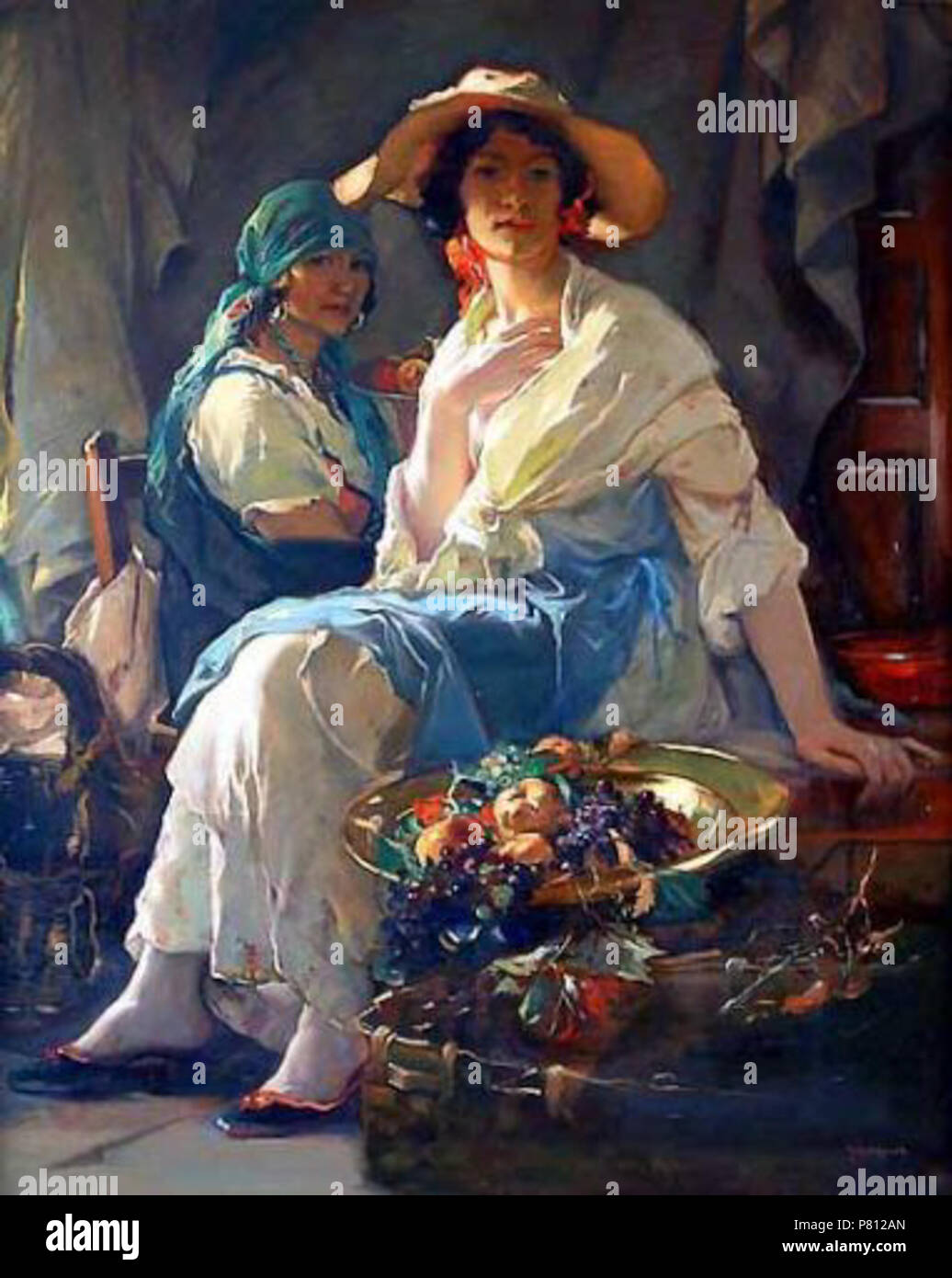 English: Assisi Market Girls . circa 1890 336 Rolshoven Assisi Market ...