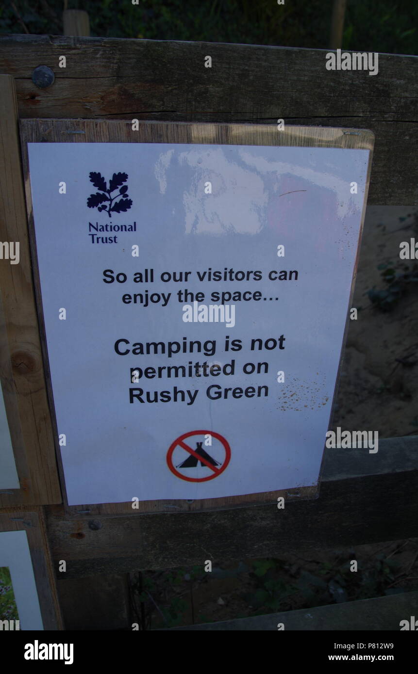 Wild camping not welcome sign. South west coast path. John o' groats ...