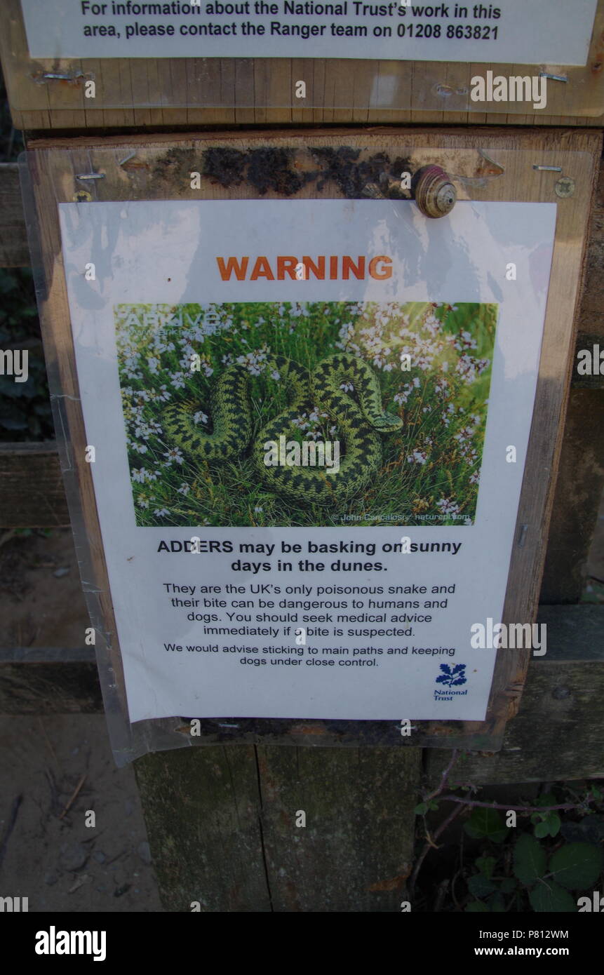 Warning of adders hi-res stock photography and images - Alamy