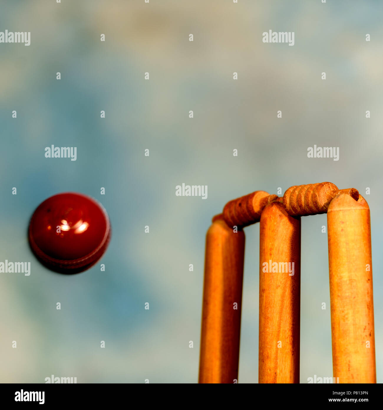 Cricket ball stumps hi-res stock photography and images - Alamy