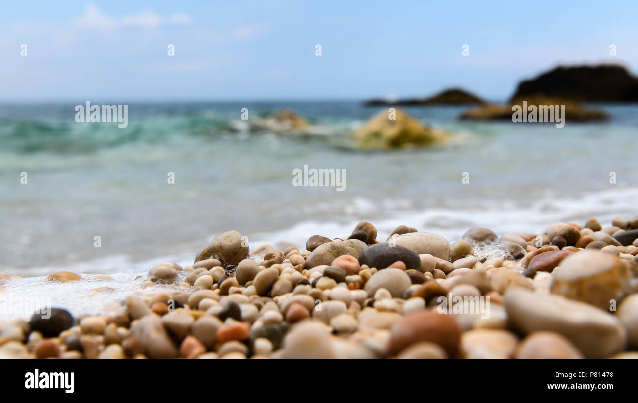 Mediterranean pebble beach blue hi-res stock photography and images - Alamy