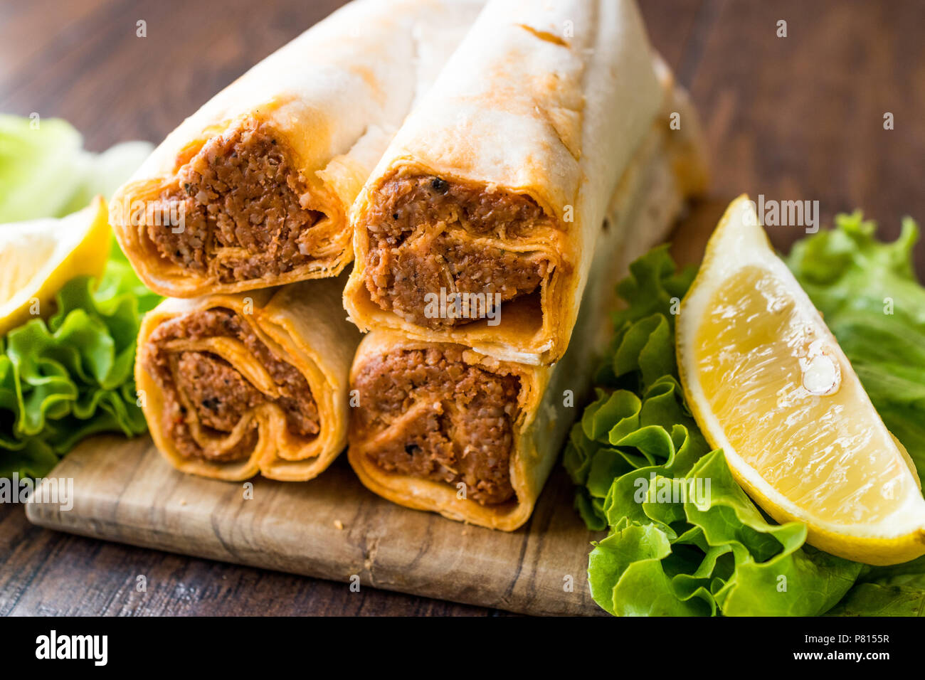 Cig Kofte Durum / Shawarma / Turkish Food. Traditional Food Stock Photo ...