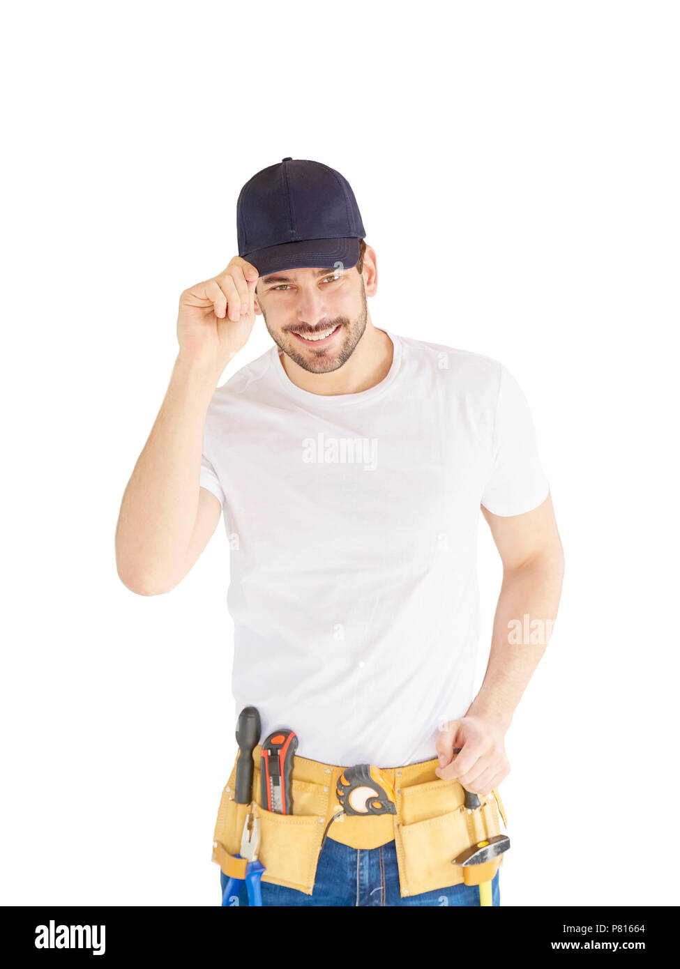 Smiling handyman repairman worker hi-res stock photography and images ...