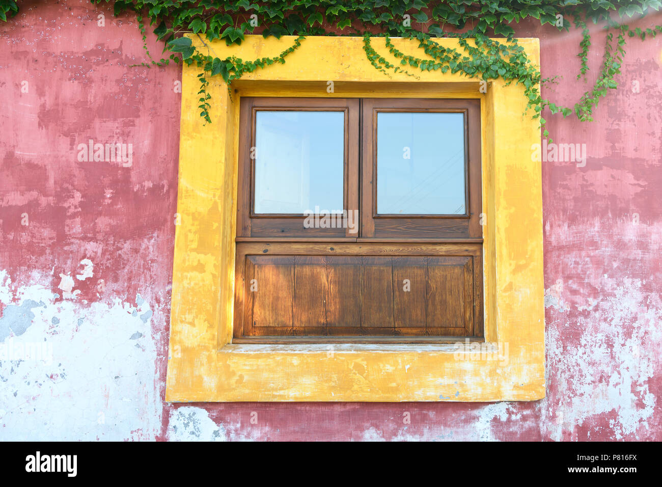 Rustic Window with plants Stock Photo - Alamy