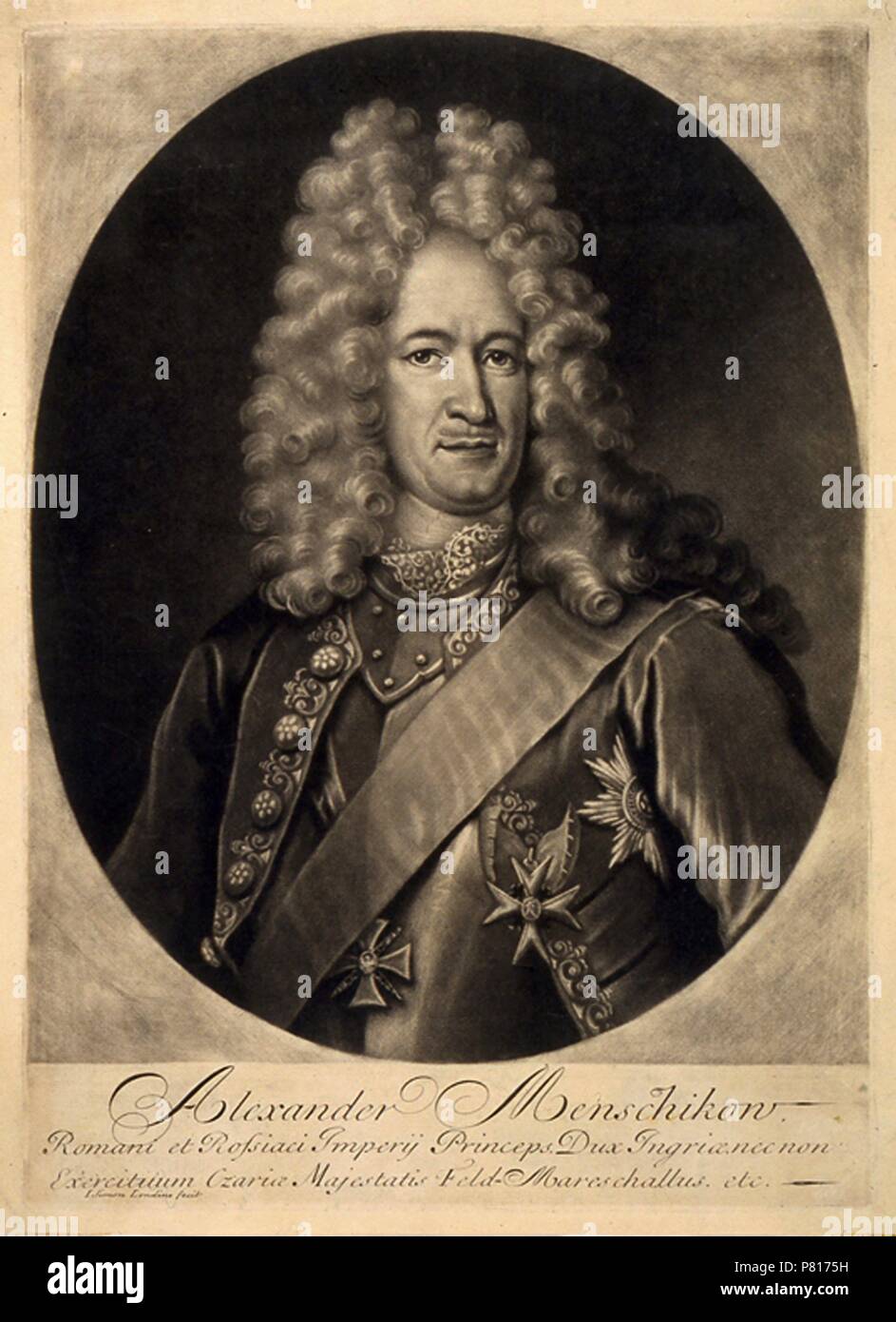 Portrait of Alexander Danilovich Menshikov, Generalissimo, Prince of ...