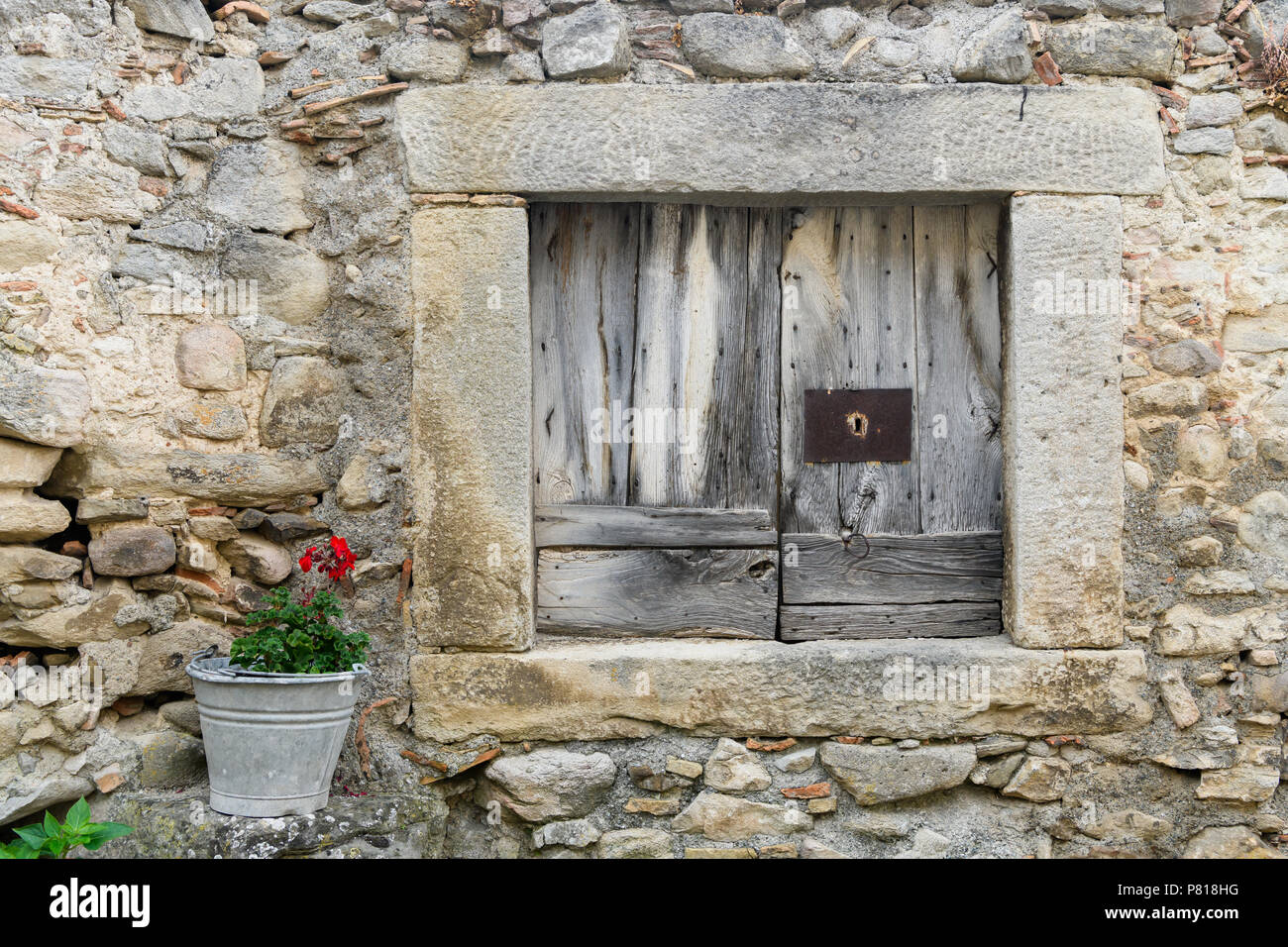 Rustic Window with plants Stock Photo - Alamy