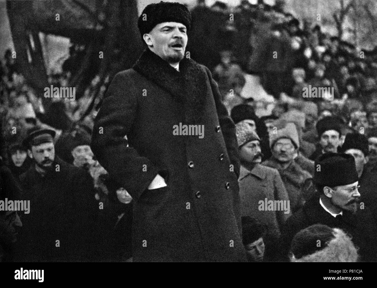 Vladimir Lenin at the funeral of Yakov Sverdlov. Museum: State History ...