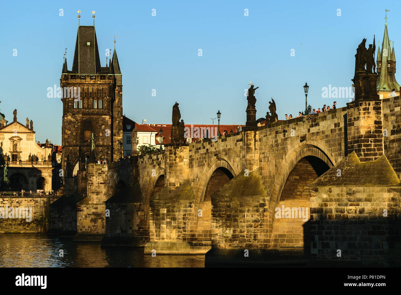 Charles bridge golden hour hi-res stock photography and images - Alamy