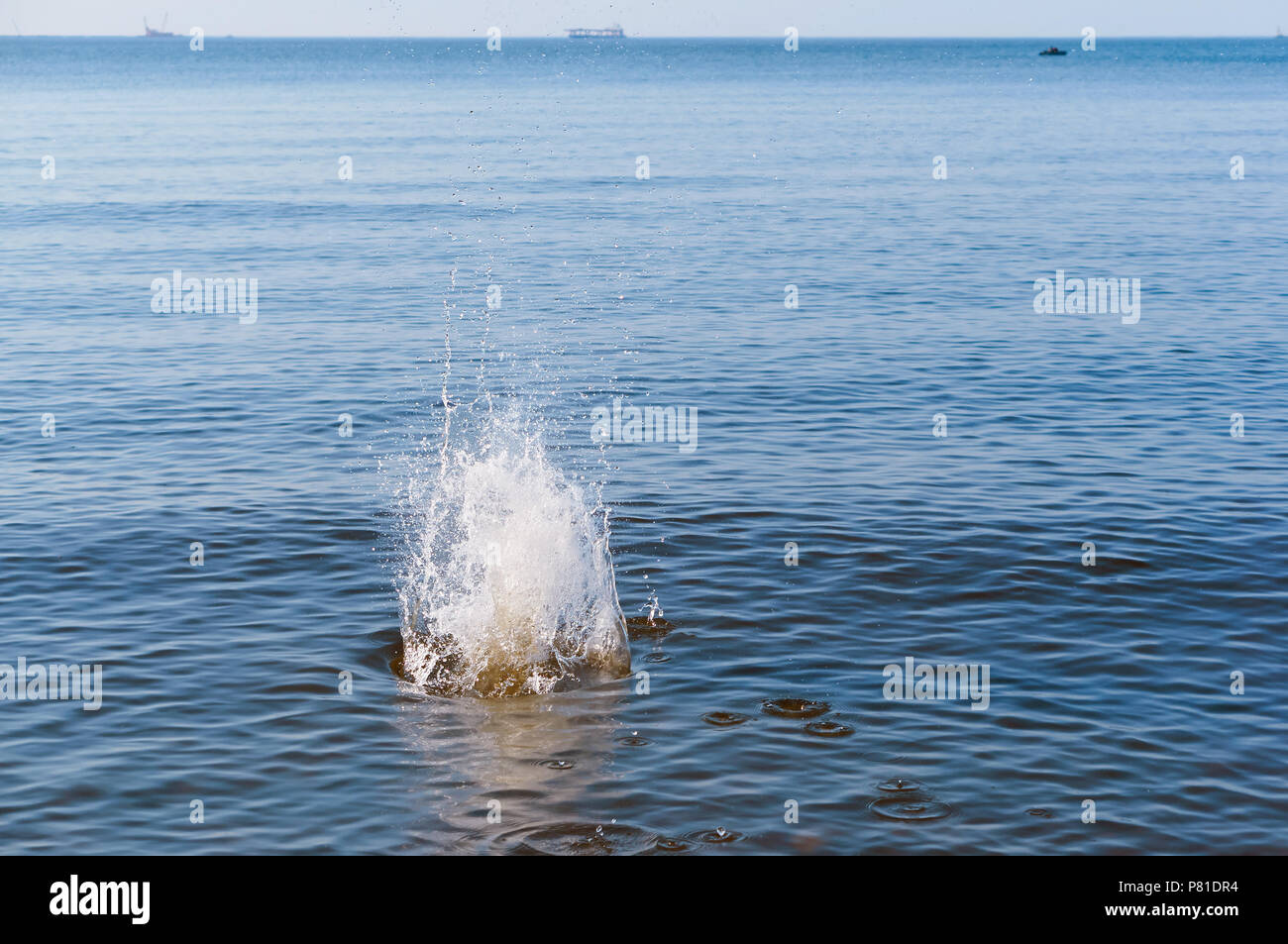 splash on the water, the flash on the surface of the water Stock Photo ...