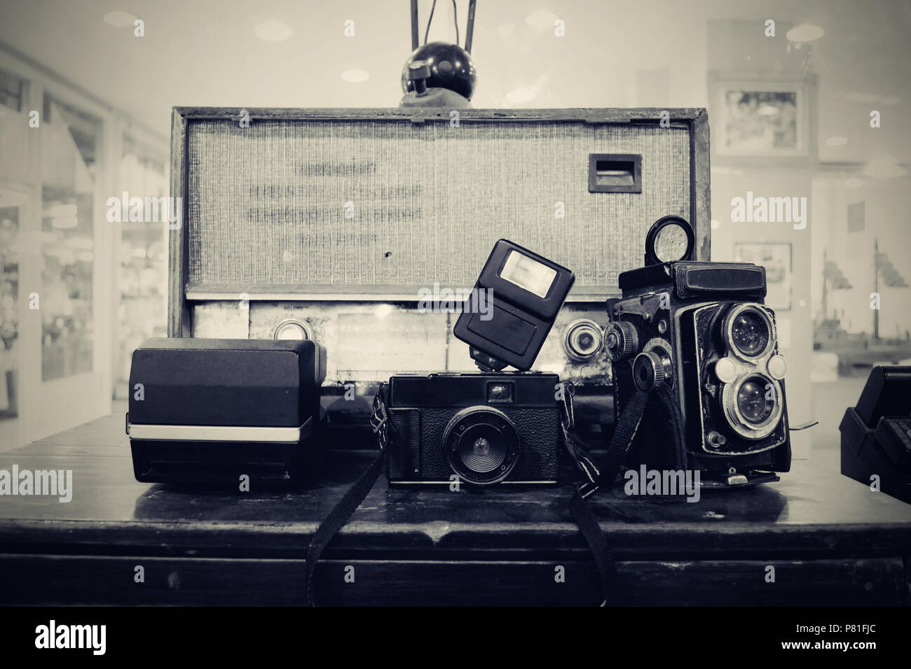 Traditional cameras were preserved in a museum Stock Photo - Alamy