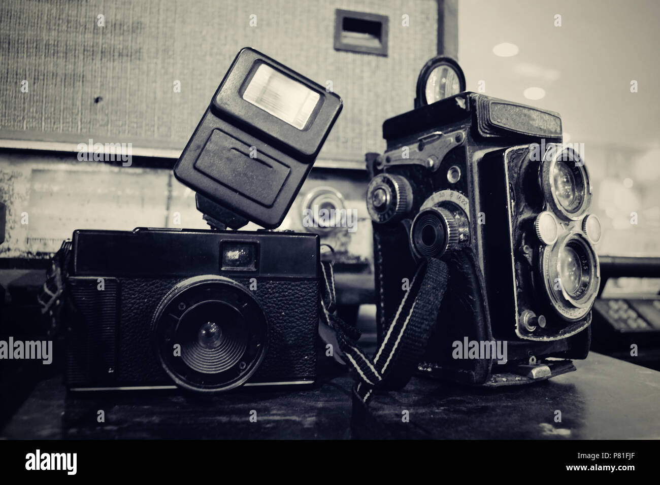 Traditional cameras were preserved in a museum Stock Photo - Alamy
