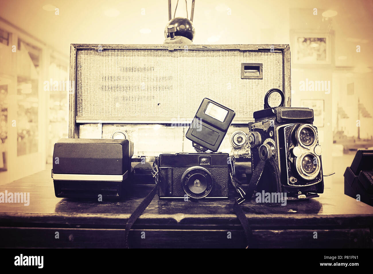 Traditional cameras were preserved in a museum Stock Photo - Alamy