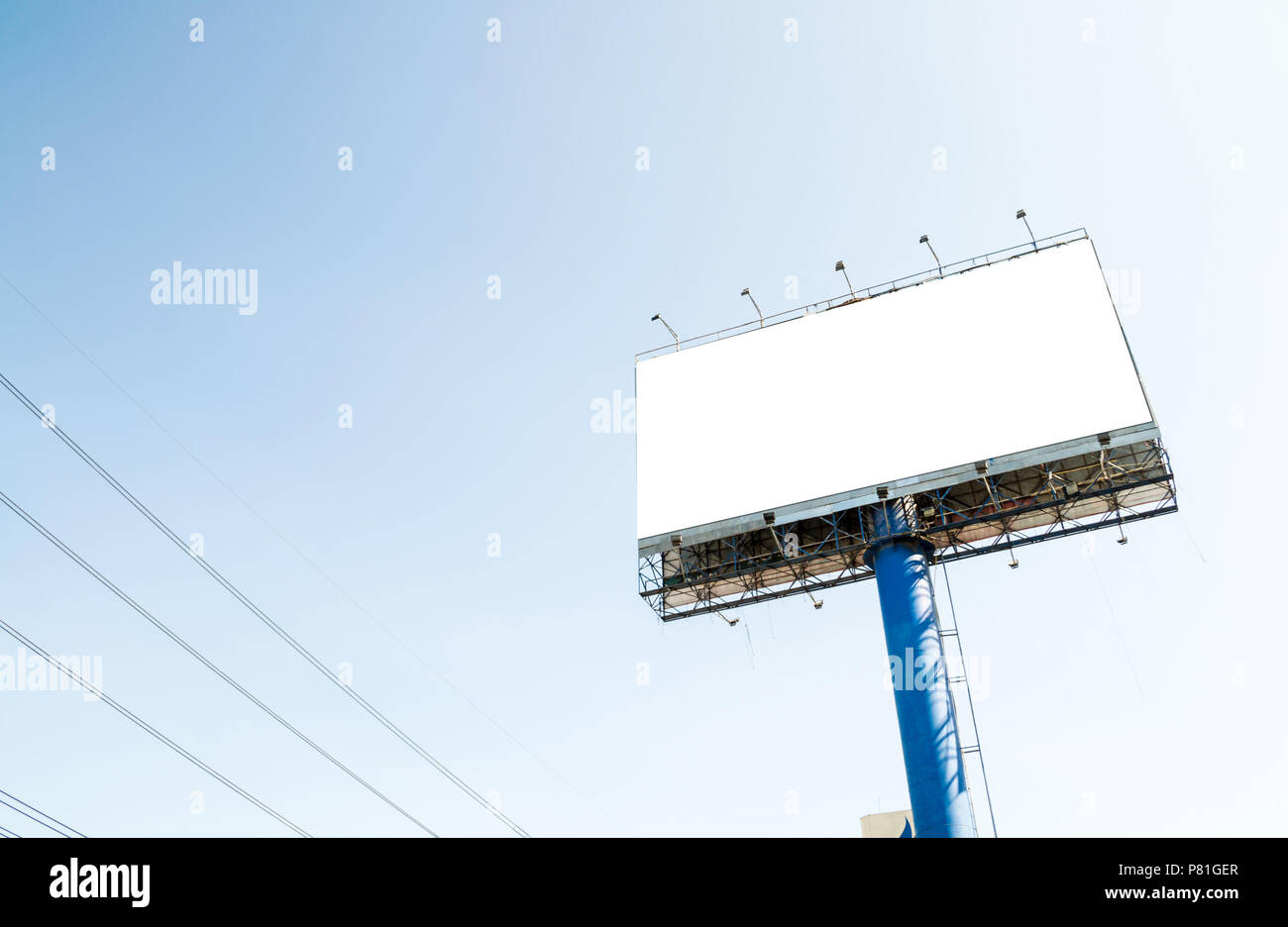 Tall billboards for advertising with blue sky Stock Photo - Alamy