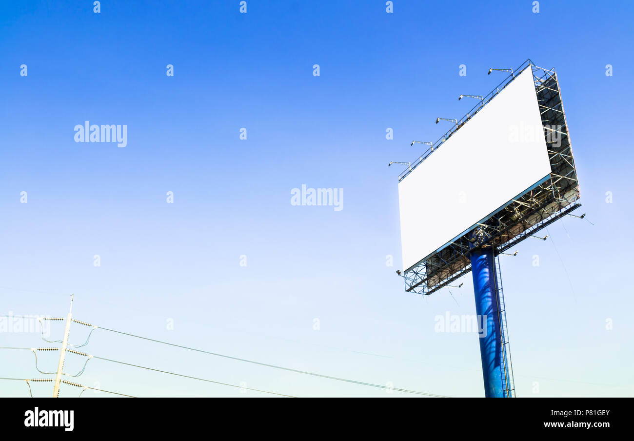 Tall billboards for advertising with blue sky Stock Photo - Alamy
